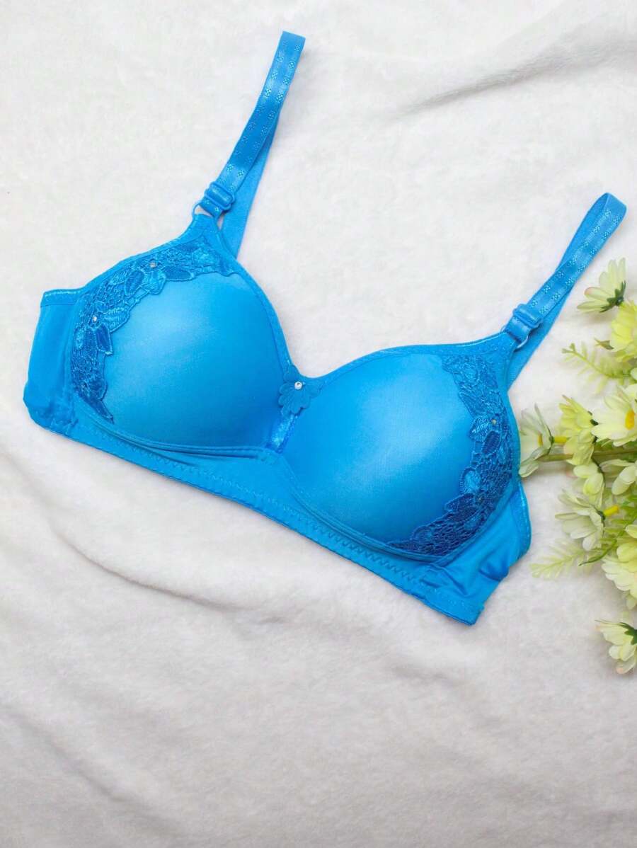 Set de 2 brasier para niña con encaje y diamantes a los costados y un ...