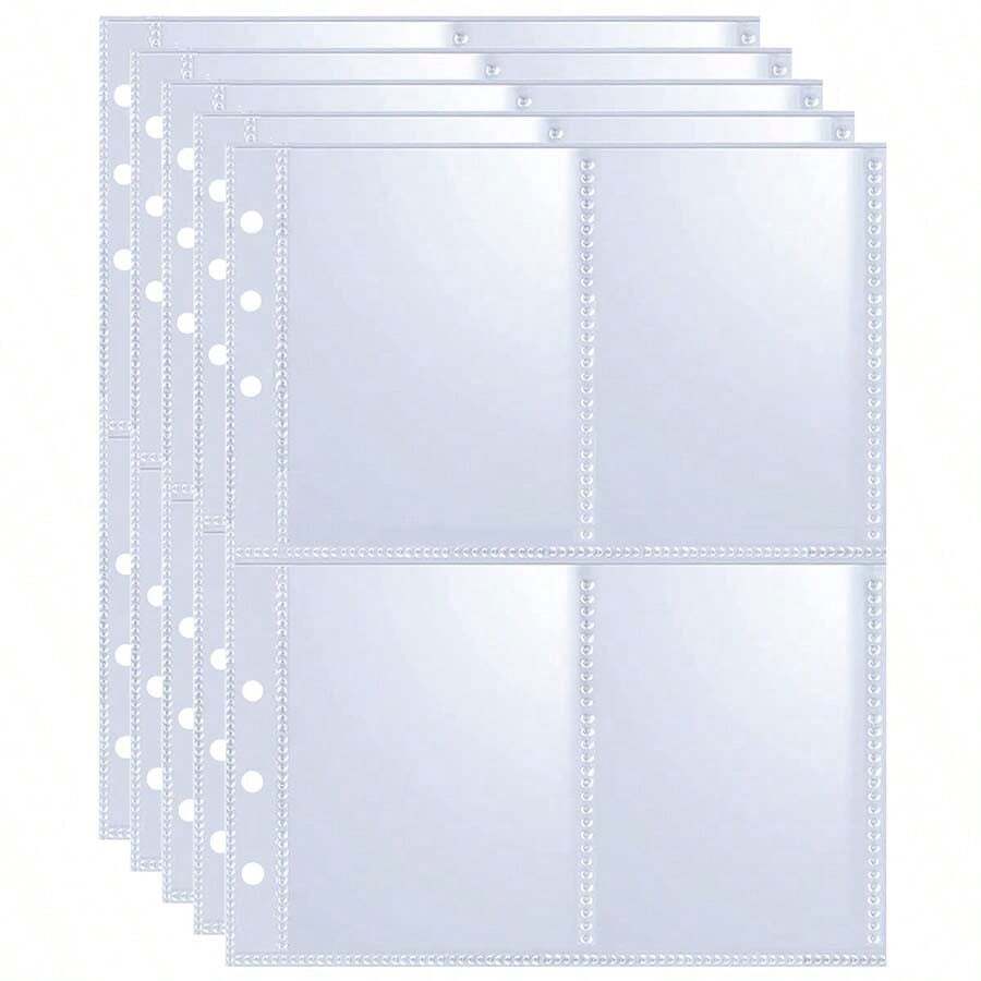 25 Packs 100 Pockets 6 Ring A5 Binder Sleeves,2.5x3.5" Photocard ...