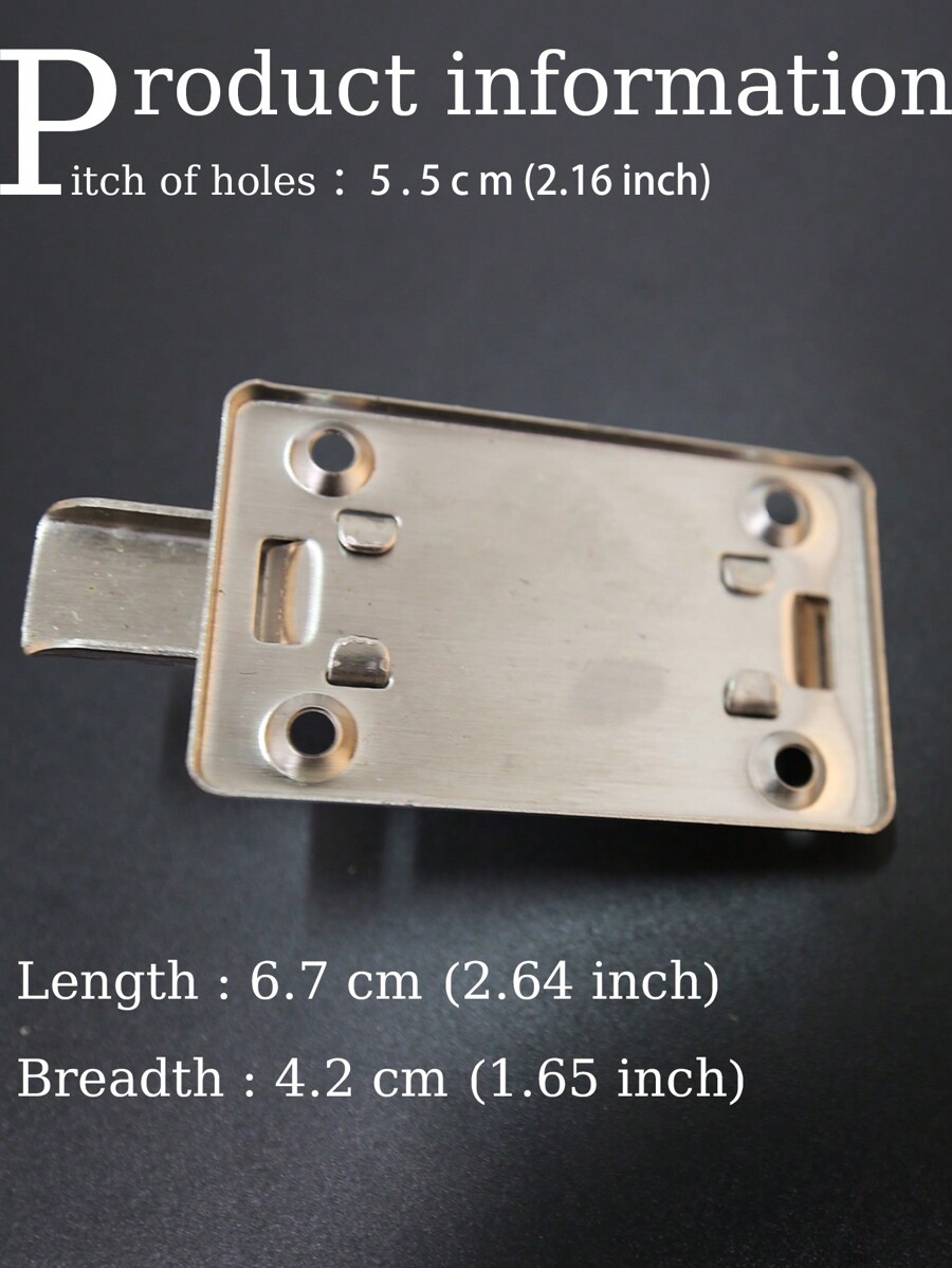Silver Stainless Steel Door Latch, No Need To Drill Holes, Thickened ...