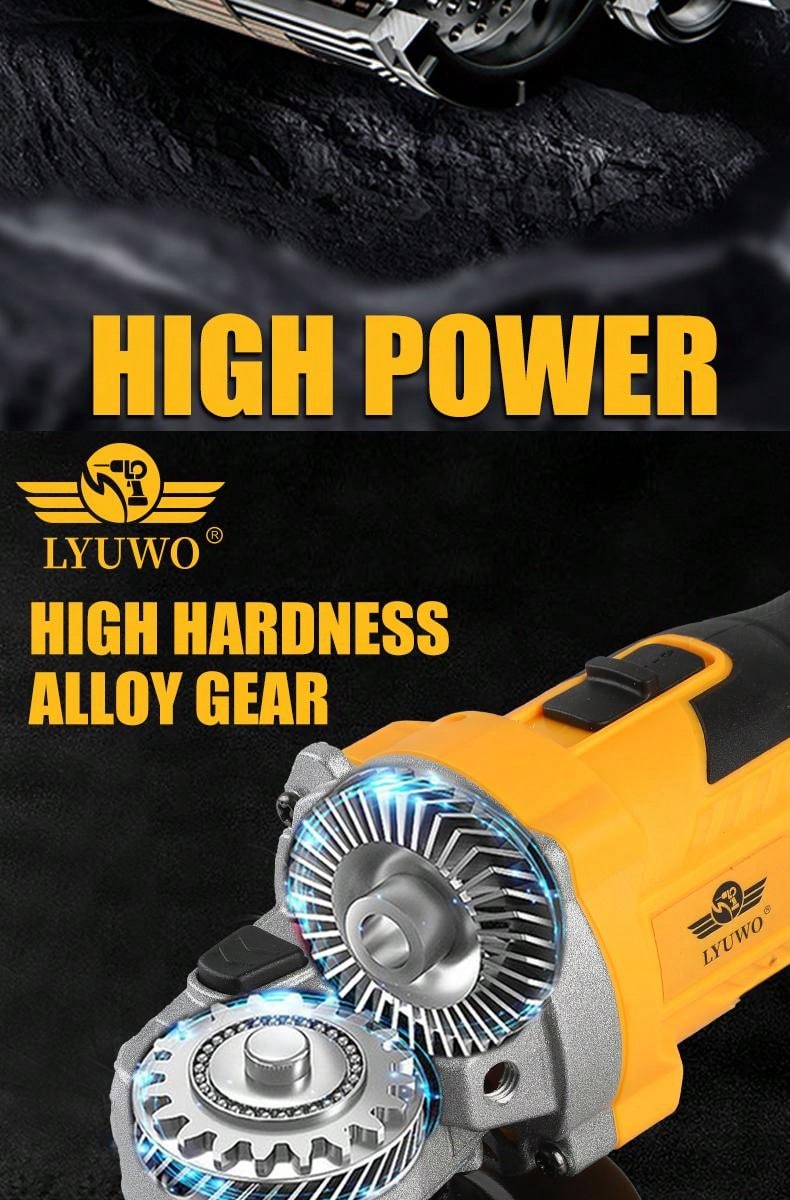 LYUWO Brushless Rechargeable Angle Grinder Lithium Battery High-Power ...