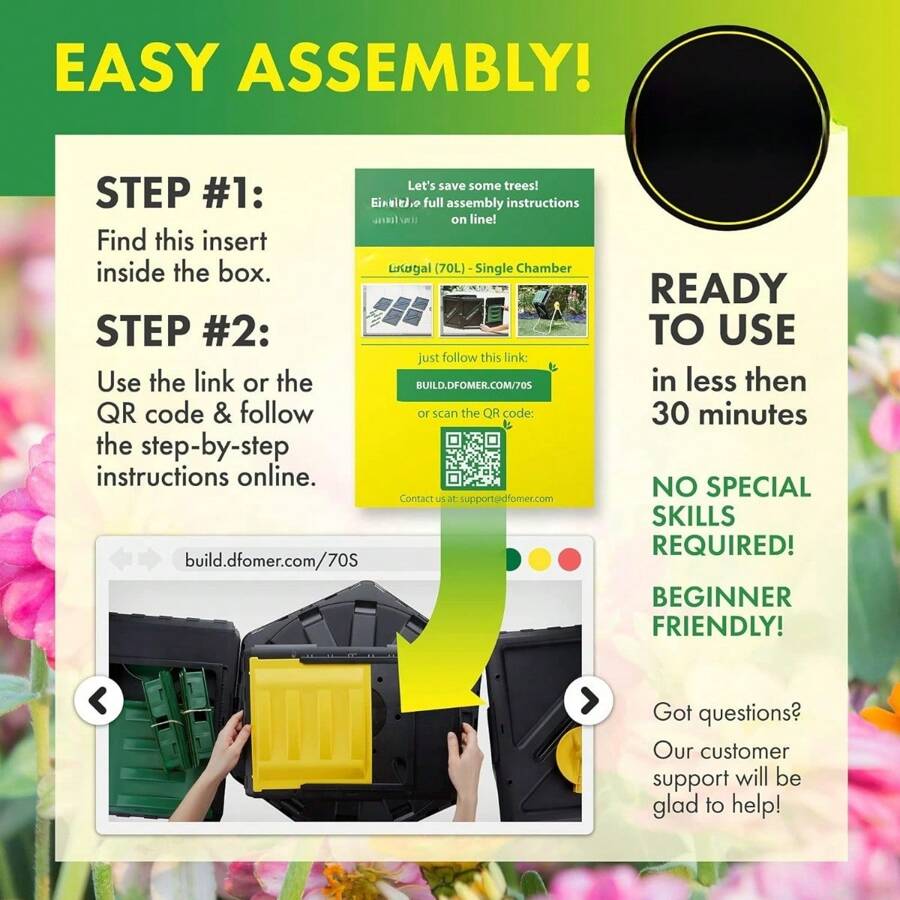 Compact Single Chamber Outdoor Garden Compost Bin Heavy Duty – UV ...