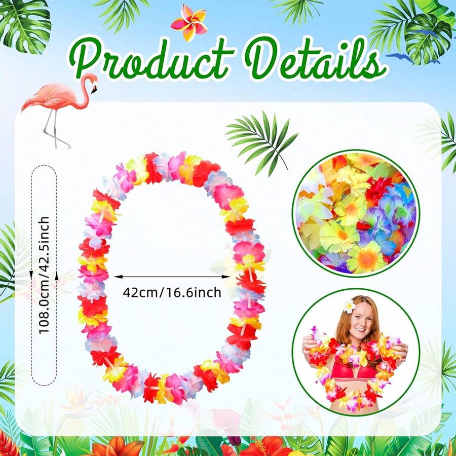 80 Hawaiian Leis Bulk Tropical Flower Lei Beach Hawaii Luau Favors ...