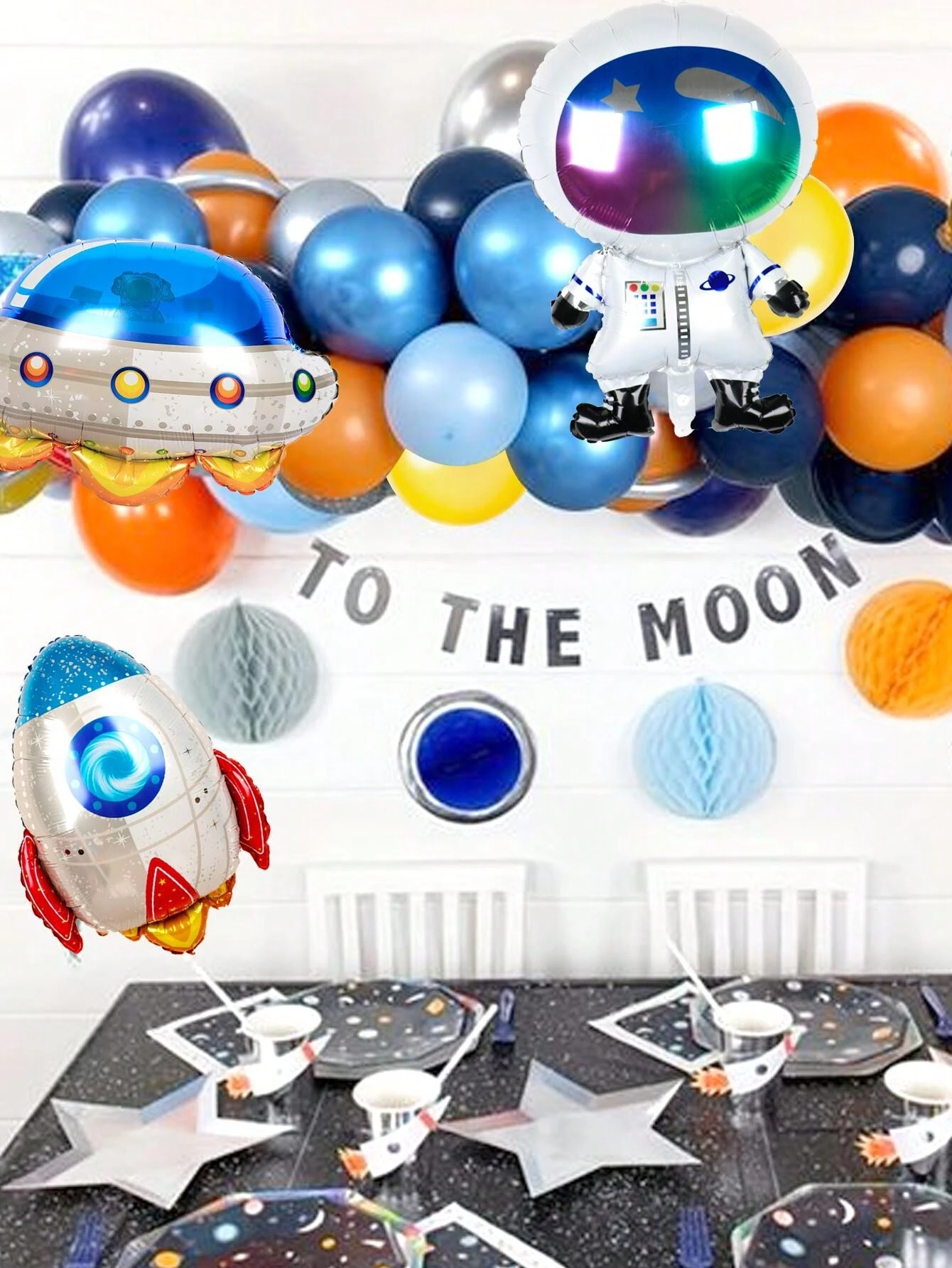 1/3/22/53pcs/Set Space-Themed Balloons Set, Including Astronaut, Rocket ...