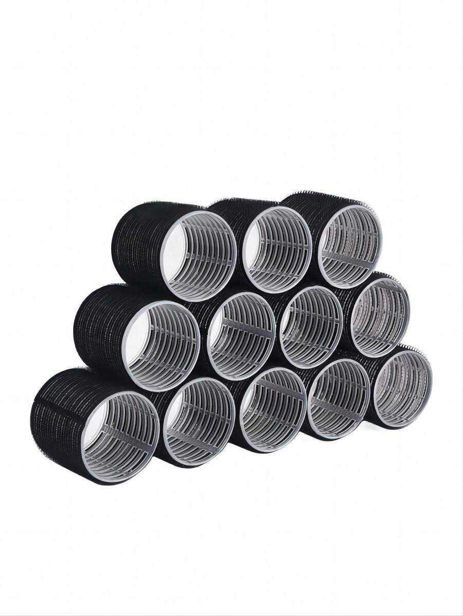 24 Piece Set Of Black Curly Hair Tubes, Self-Adhesive Hair Curls, Bangs ...