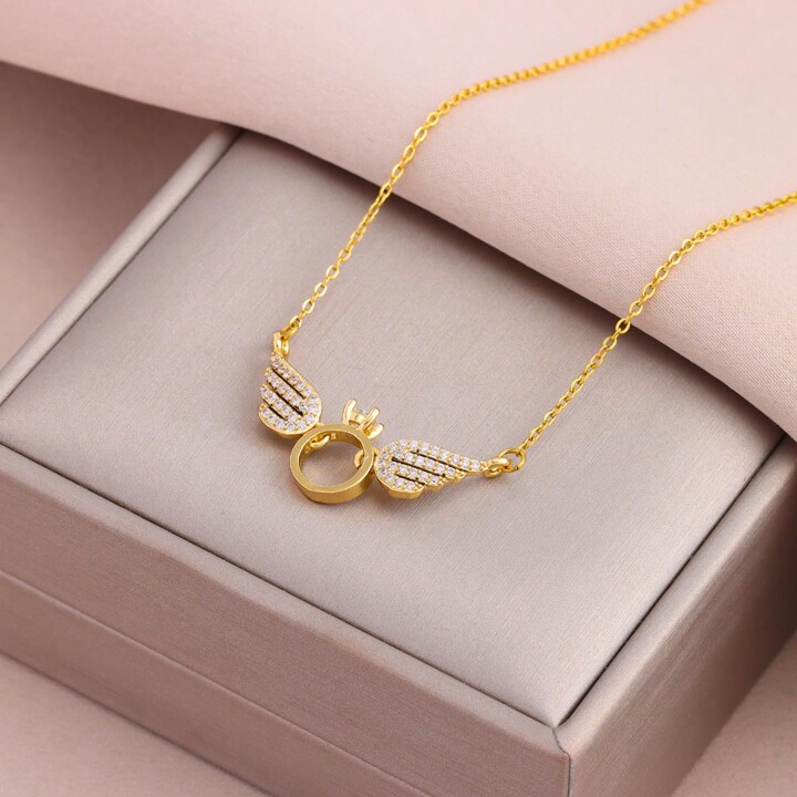 Shein angel necklace store