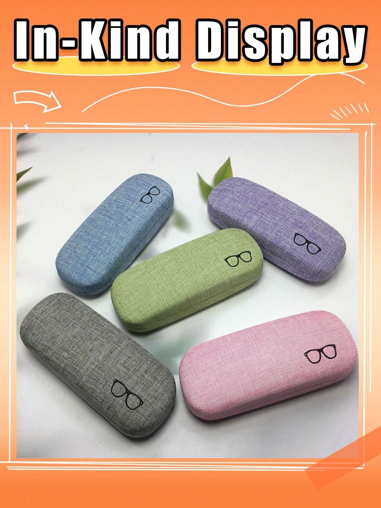 1PC Classic Glasses Case Hard Shell Linen Fabrics Spectacle Storage ...