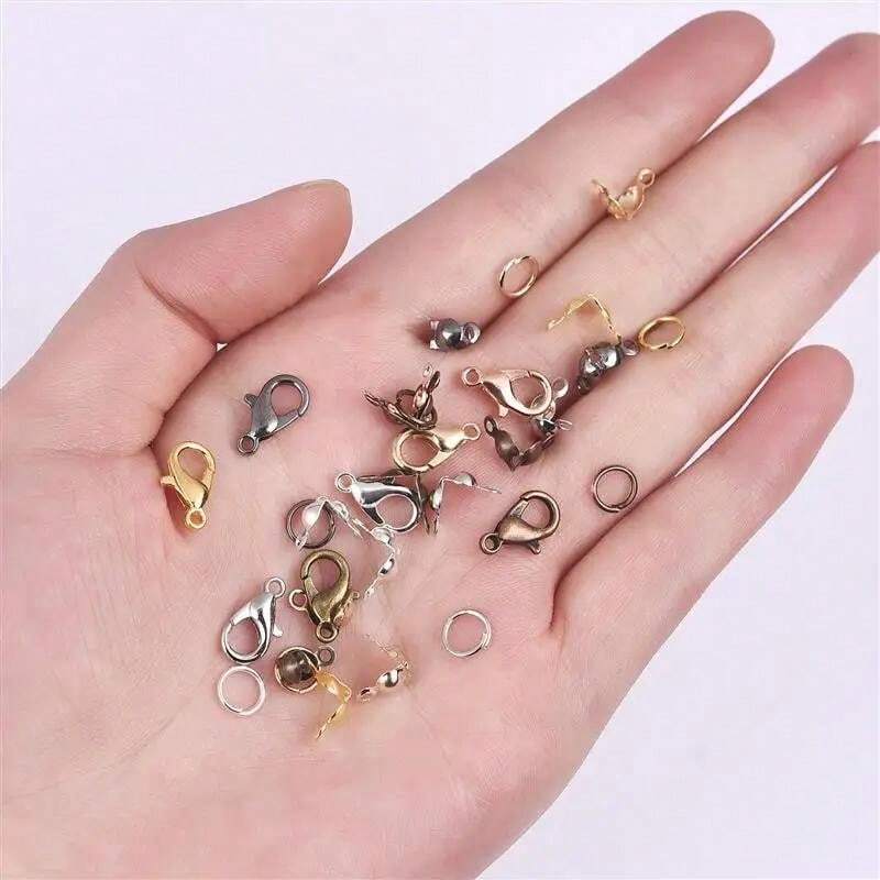 169pcs Alloy Lobster Clasp Jump Rings Connector Crimp Ends Set For ...
