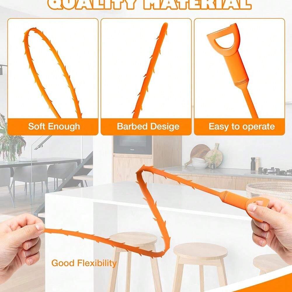 6pcs Sink Snake Drain Clog Remover, Set Of 6 Drain Cleaning Tools For ...