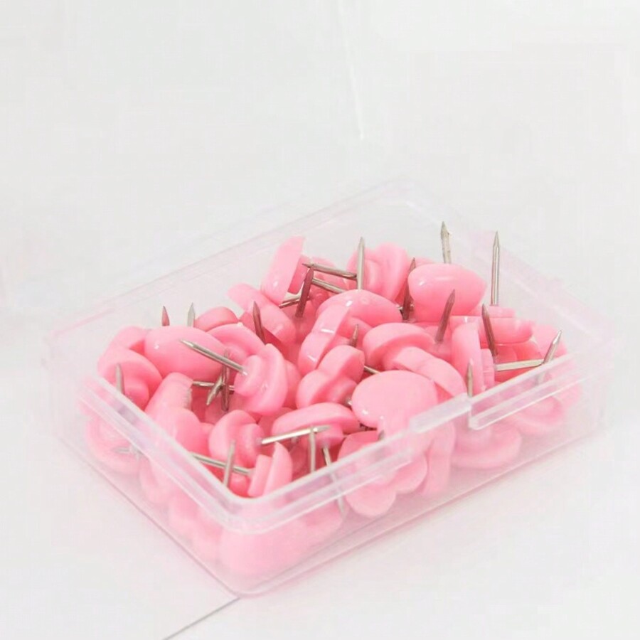 50 Heart-Shaped Thumbtacks For School Offices, Cute Decorative ...