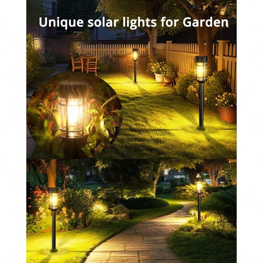 Solar Pathway Lights 8 Pack, Bright Solar Lights Outdoor Waterproof ...