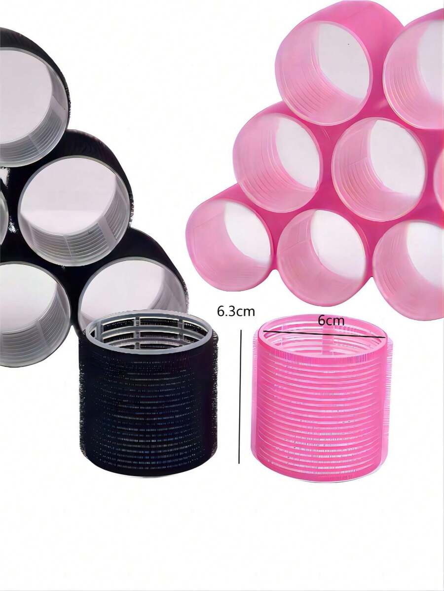 24 Piece Set Of Black Curly Hair Tubes, Self-Adhesive Hair Curls, Bangs ...