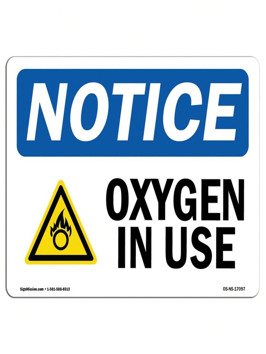 Unbeatablesale Notice Oxygen In Use With Symbol OSHA Decal Sign | SHEIN USA