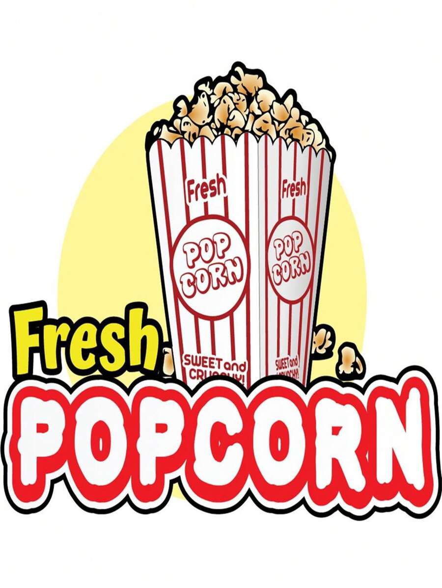 Unbeatablesale 24 In. Fresh Popcorn Concession Decal Sign - Cart ...