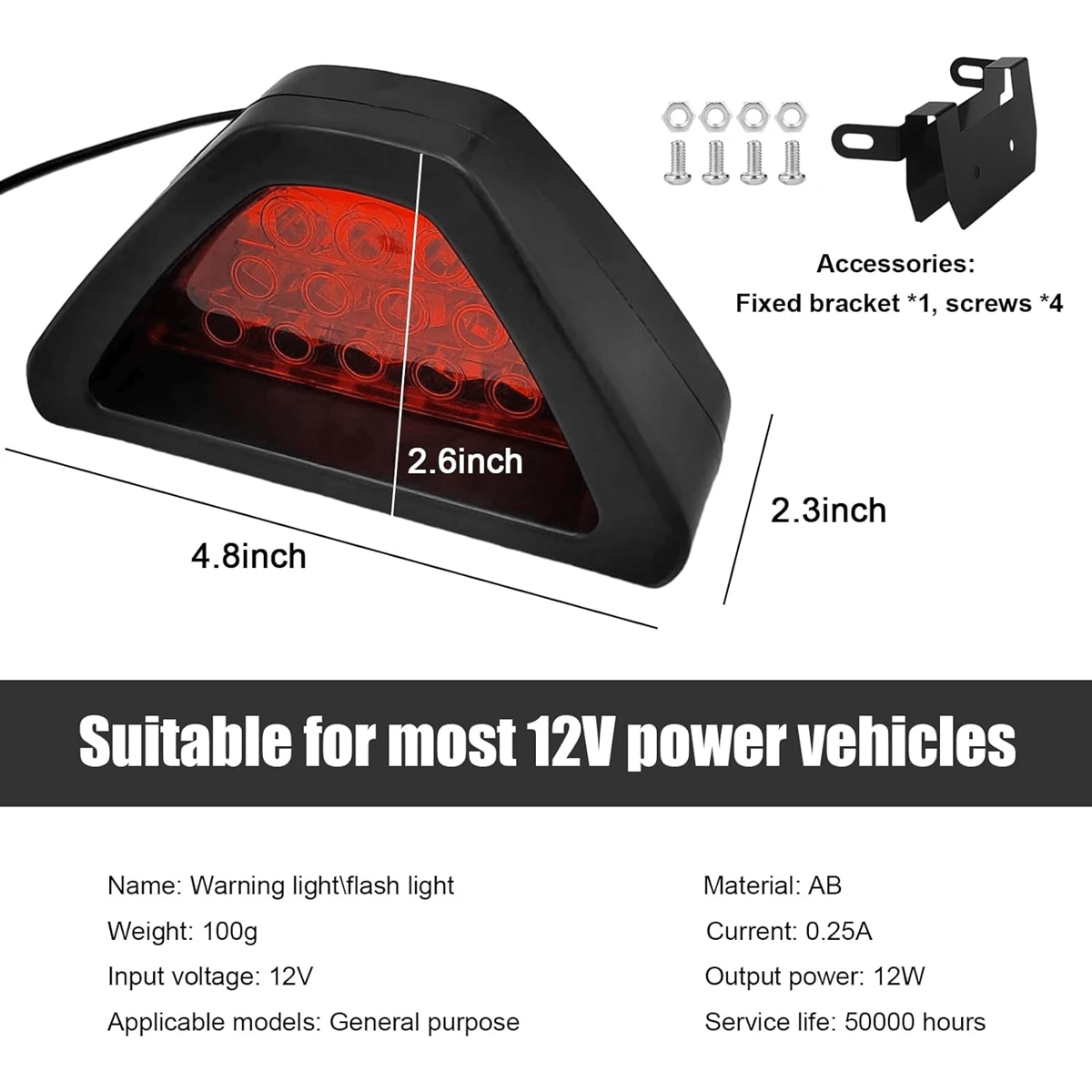 Car Style Brake Light, DRL Fog Rear Tail Third Brake Light, Waterproof ...