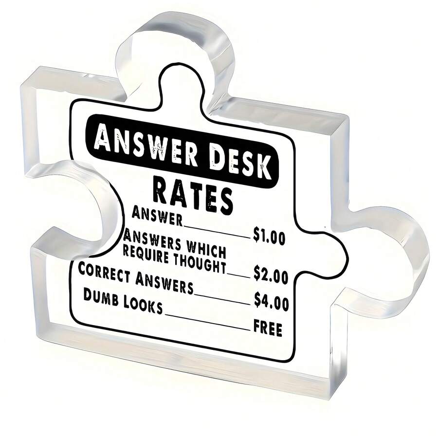 1pc.Funny Answer Desk Acrylic Decor - Novelty Home Accent, Perfect For ...