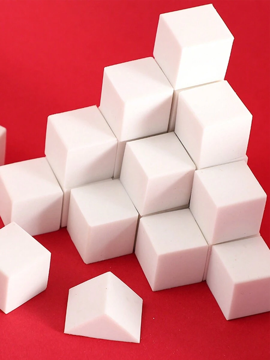Cube Shaped Rubber Eraser For Students, Mathematical Model With Front ...