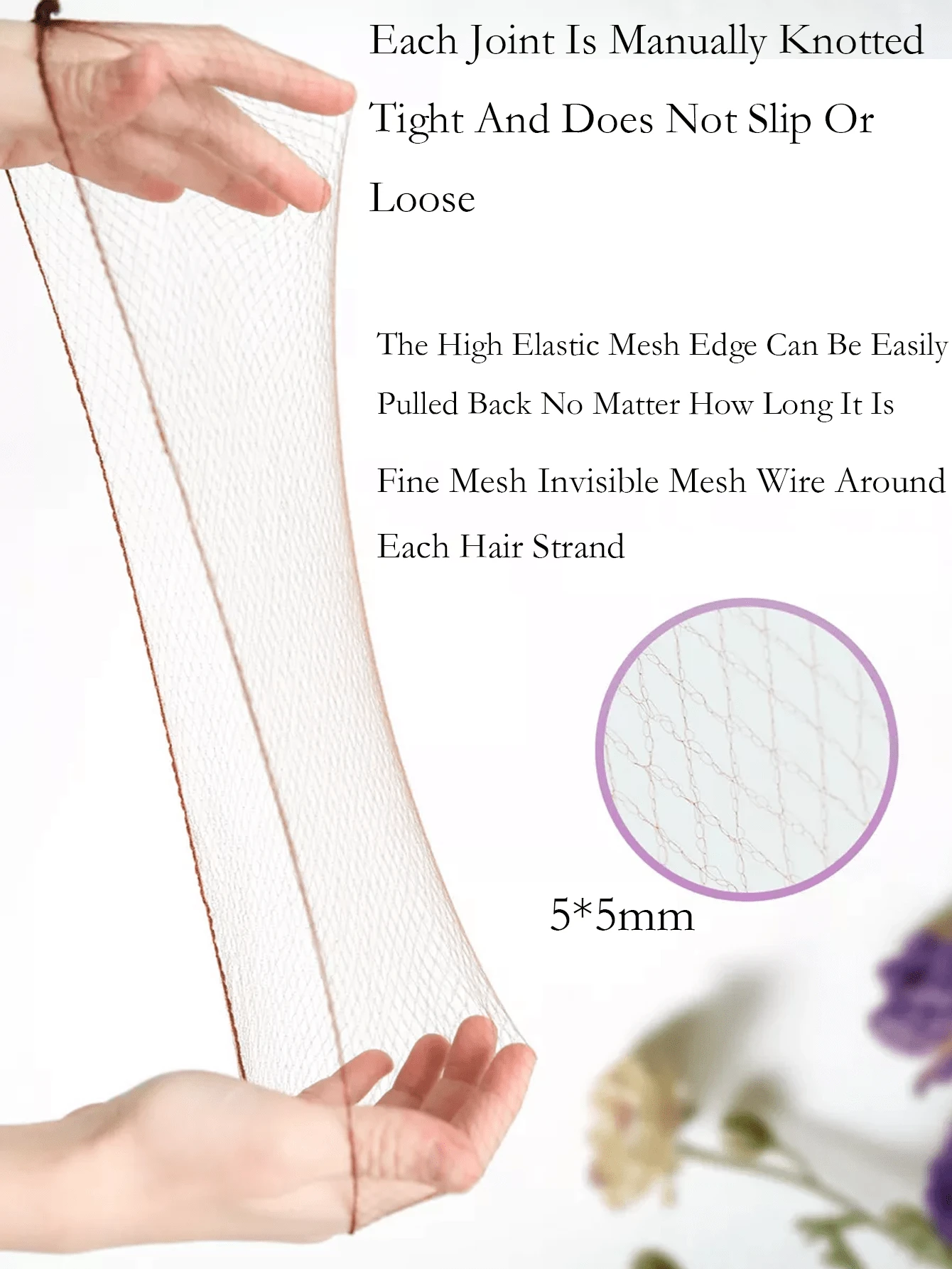 10Pcs Invisible Black Hair Nets Elastic Edge Mesh Hairnet Stretch Cover ...