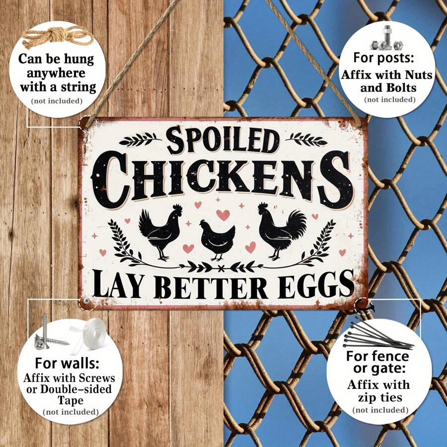 Rustic Farmhouse Chicken Coop Decor - 'Spoiled Chickens Lay Better Eggs ...