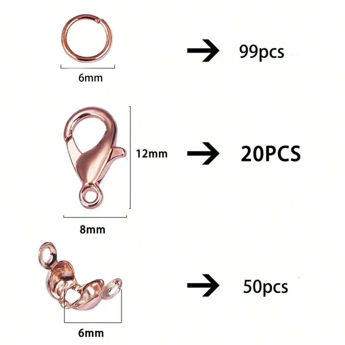 169pcs Alloy Lobster Clasp Jump Rings Connector Crimp Ends Set For ...