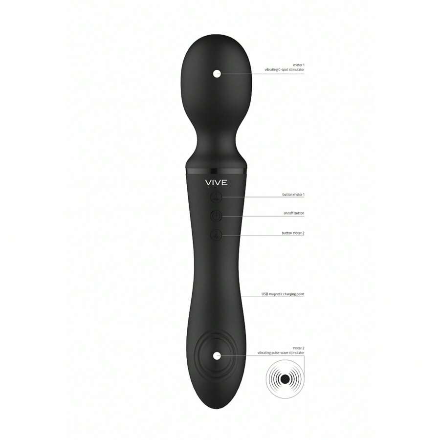 Shots Vive Enora Rechargeable Silicone Double End Pulse Wave Wand & Vibrator | SHEIN USA