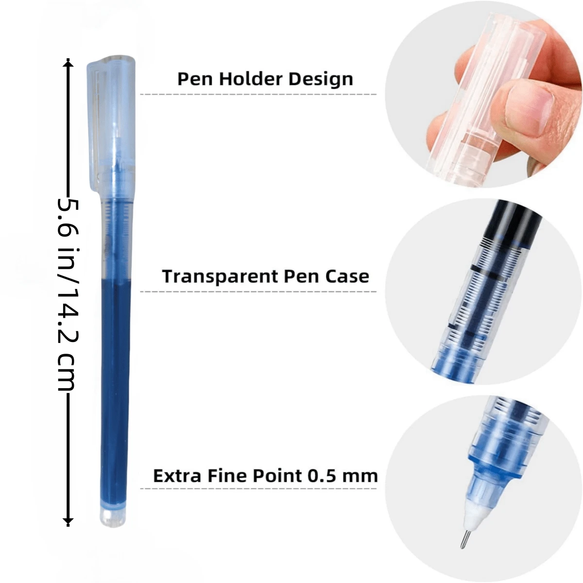 5 Pieces Black Liquid Rolling Ball Pens, Quick Dry Ink 0.5 Mm Extra ...