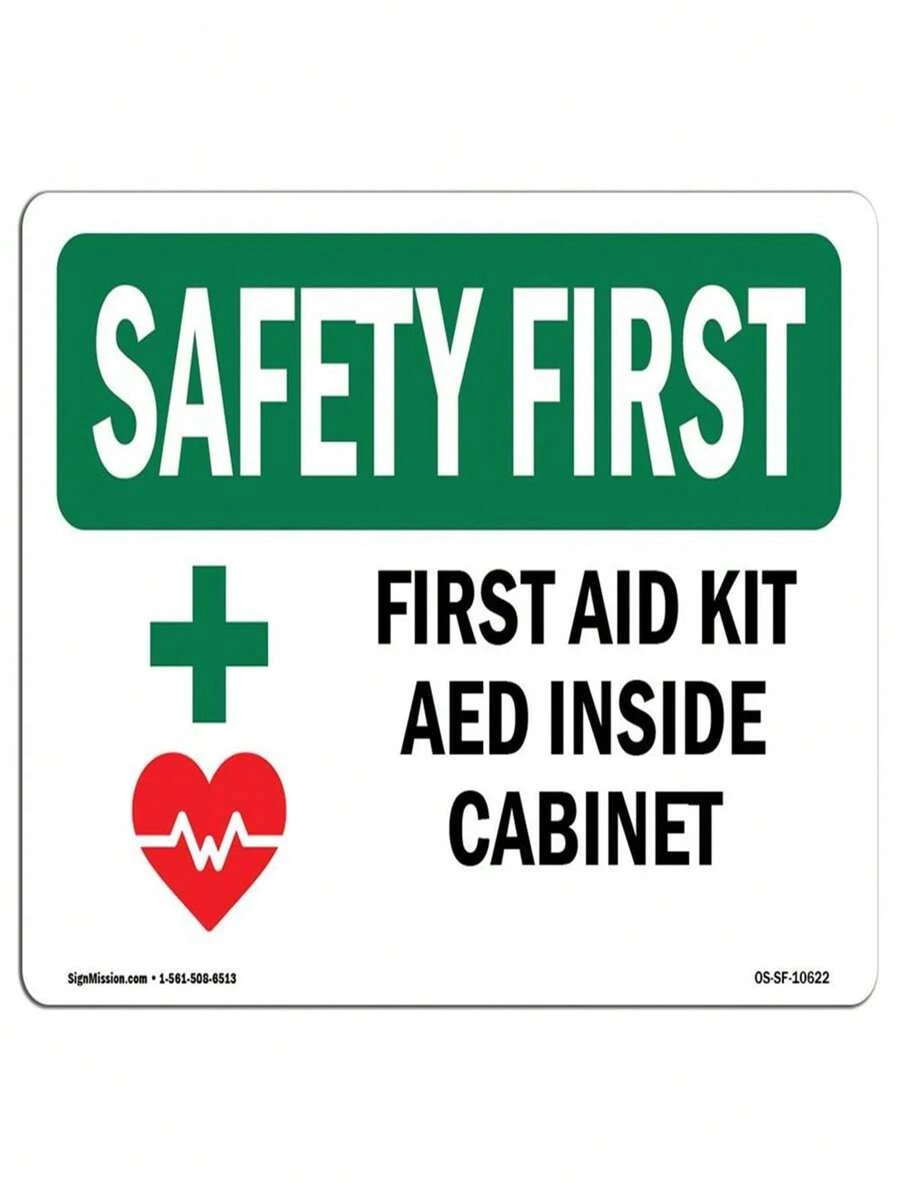 Unbeatablesale OSHA Safety First Sign - First Aid Kit Aed Inside ...