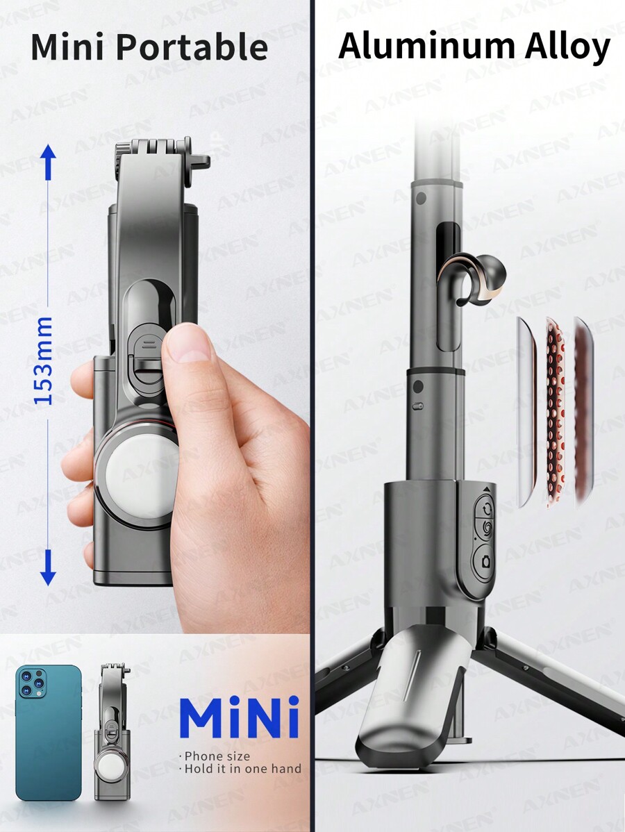 Gimbal Stabilizer With Extendable Selfie Stick Tripod, With Fill Light ...