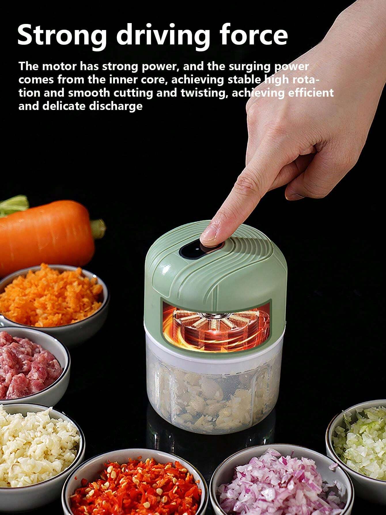 1pc 250ml USB Charging Portable Electric Food Shredder, Vegetable ...