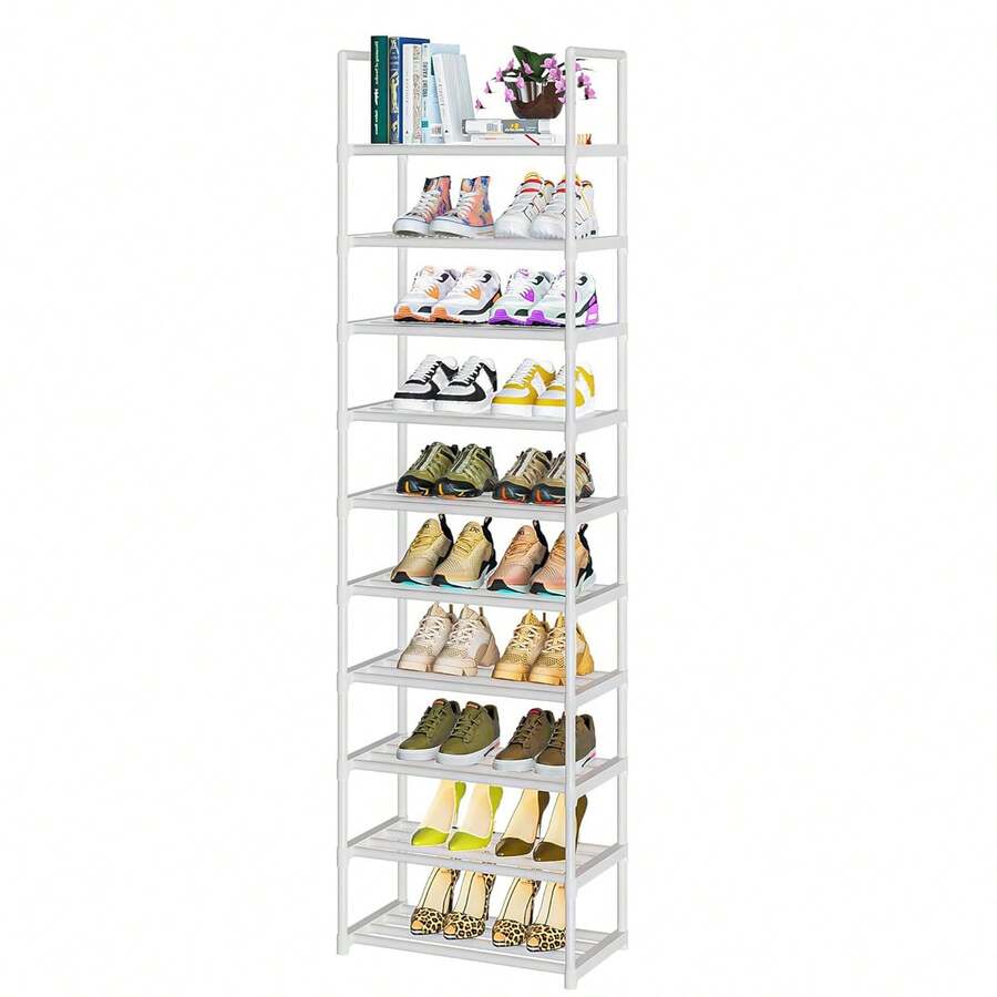 10 Tier Tall Shoe Rack,Narrow Slim Shoe Rack For Closet,Entryway ...