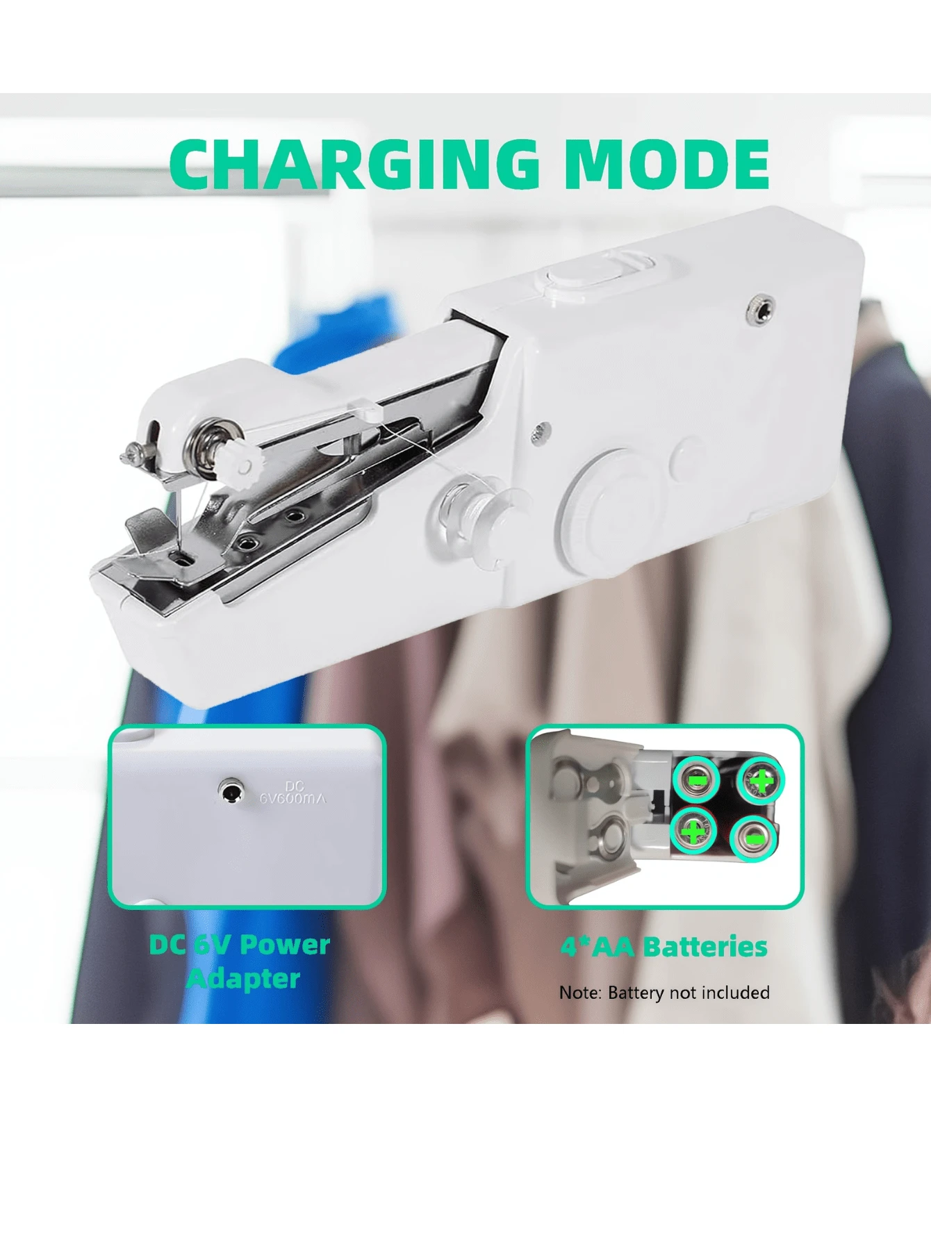 Hand-Held Sewing Machine, Mini Portable Electric Quick Sewing Tool For ...