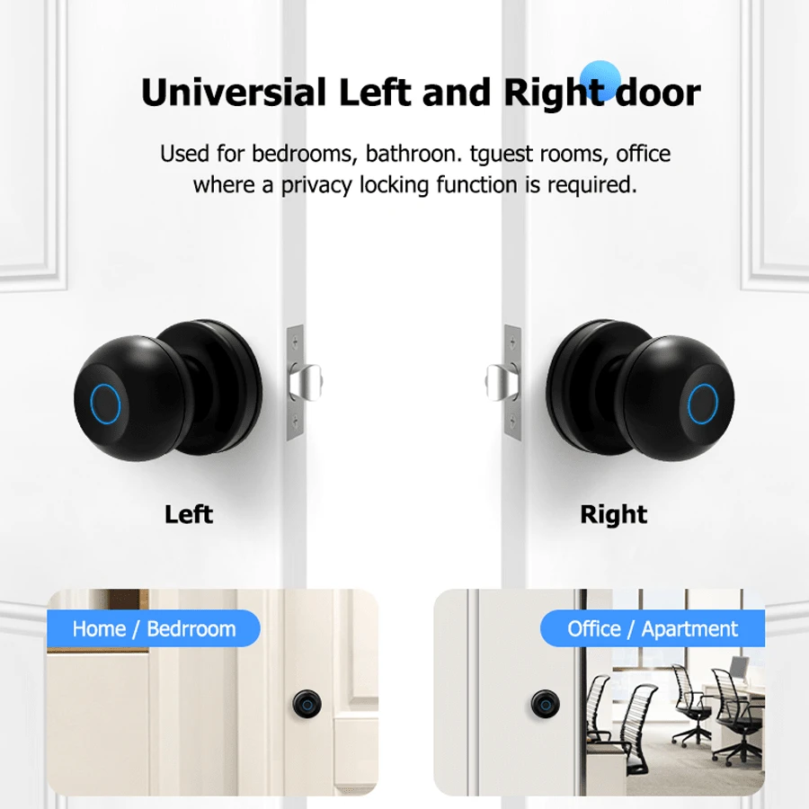 1pc Smart Door Knob, Fingerprint Door Lock, Smart Lock, Biometric Door ...