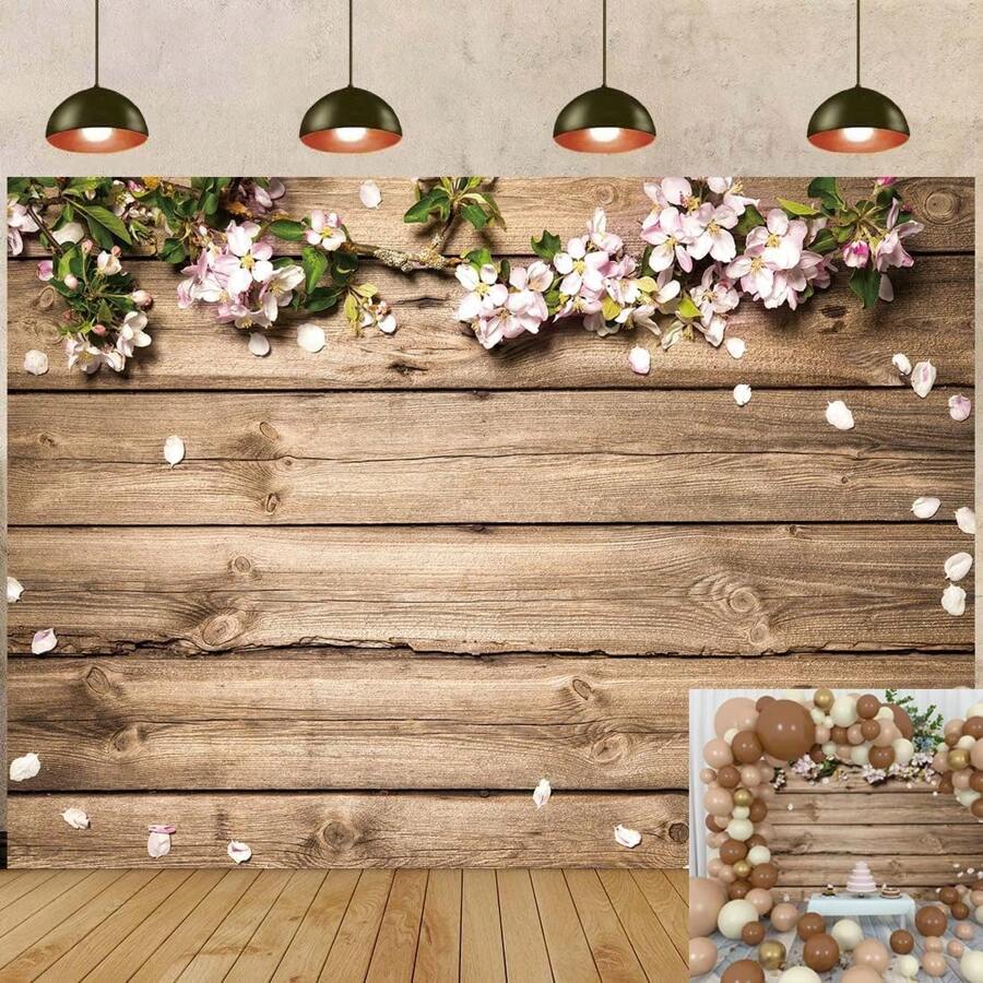 1pc Flower Wall Backdrop Rustic Wooden Floral Photography Backdrop ...