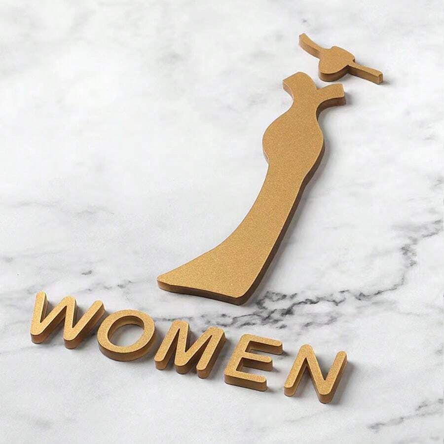 1pc Acrylic Toilet Sign With 3D Male & Female Symbols, Office & Public ...