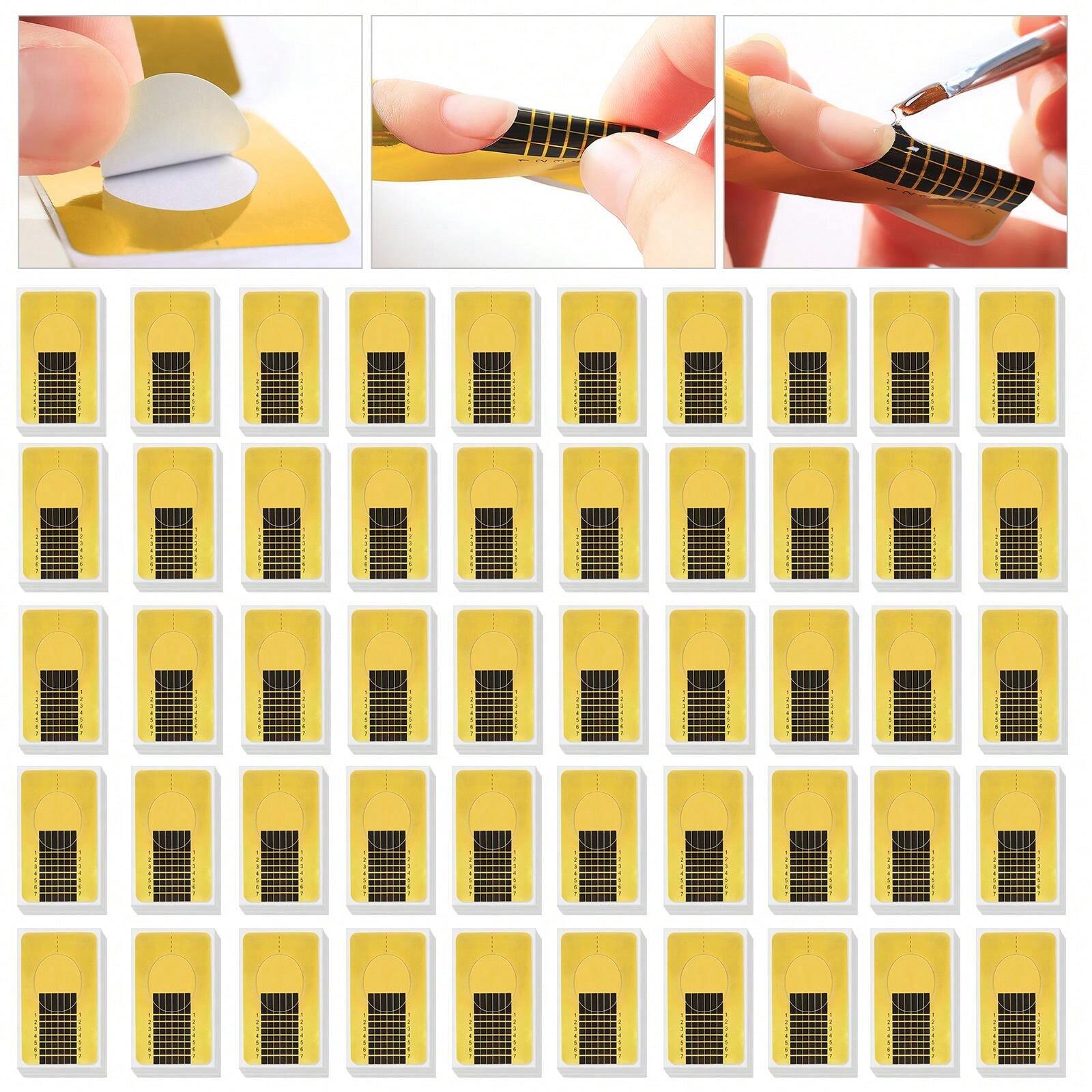 200/500PCS Nail Forms Nail Extension Stickers For Acrylic Nail Former ...