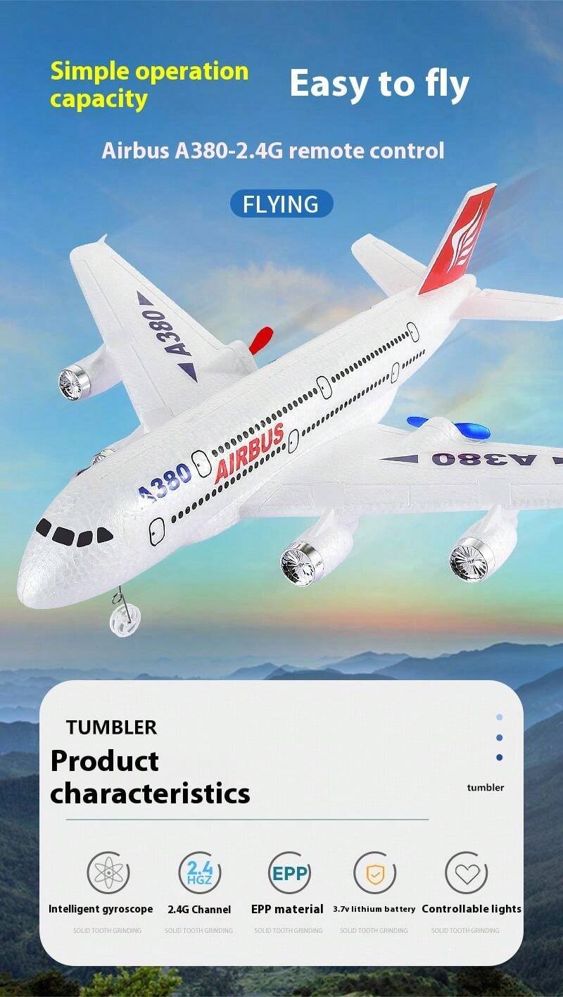 HW30 Remote Control A380 Airbus Two-Channel Fixed Wing Foam Airplane ...