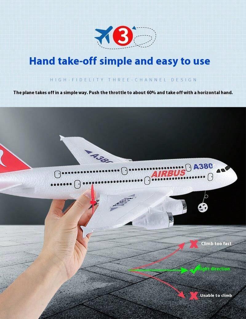 HW30 Remote Control A380 Airbus Two-Channel Fixed Wing Foam Airplane ...