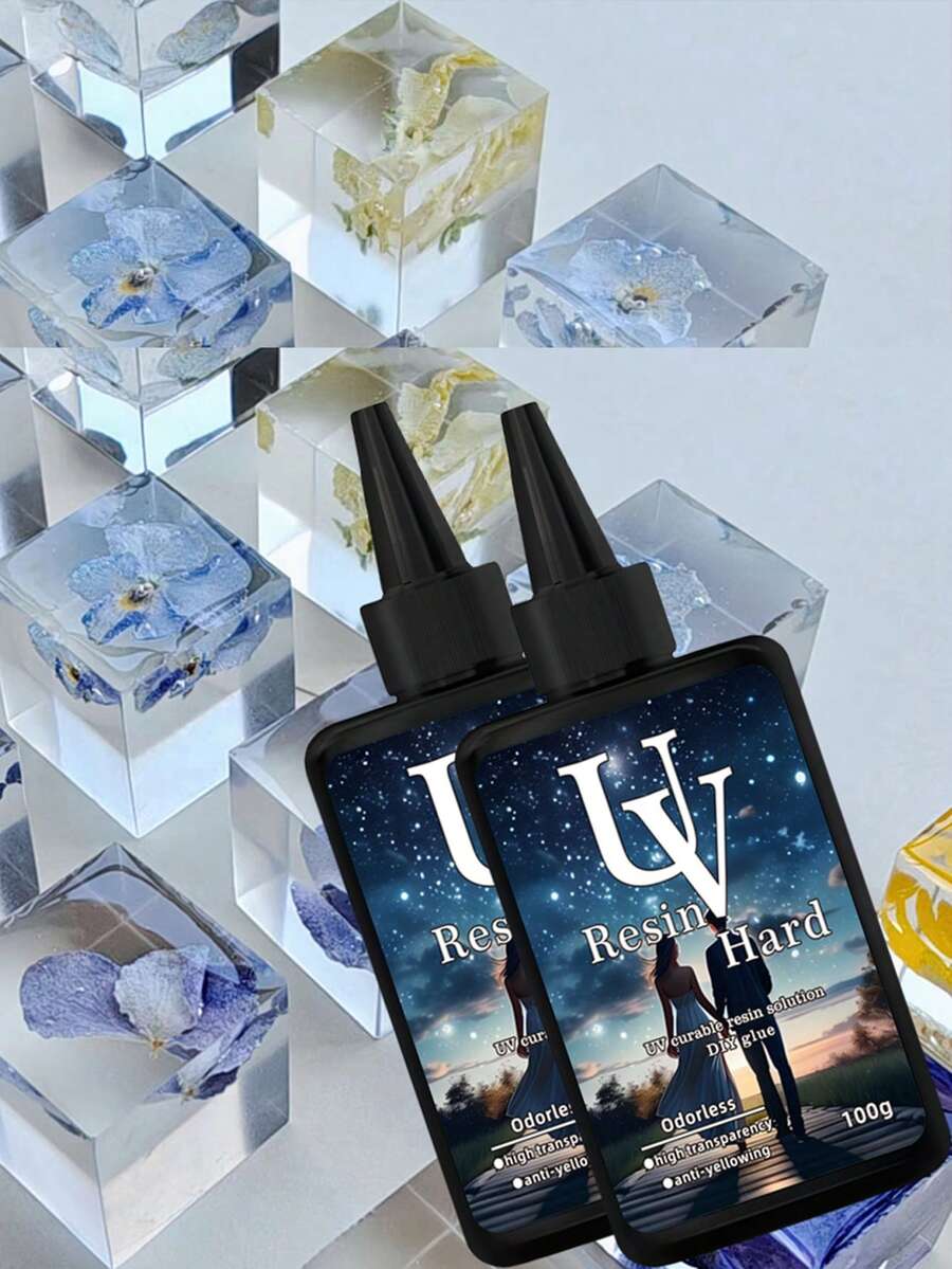 100g Upgraded UV Crystal Resin, New Formula Ultraviolet Fast Curing Resin For Jewelry Making ...