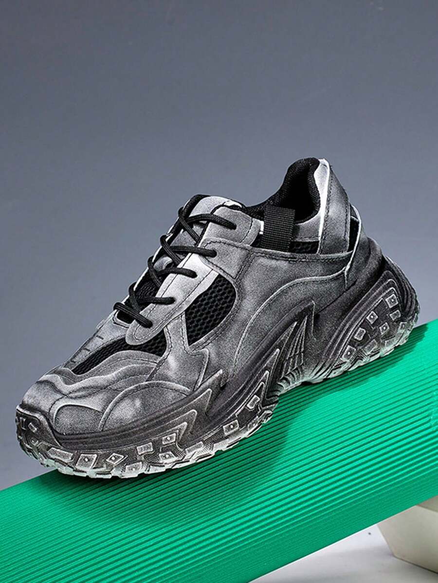 Zapatos deportivos de moda versátiles para hombre 2024 con suelas de neumático sucio, malla ...