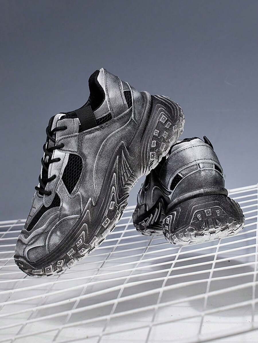 Zapatos deportivos de moda versátiles para hombre 2024 con suelas de neumático sucio, malla ...