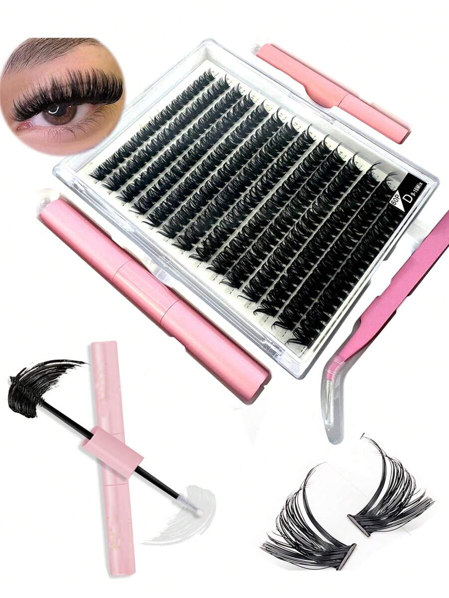 14 Rows 60D Eyelash Extension DIY Kit, 280 Strands Lash Bundle ...
