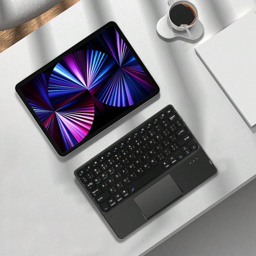 1 Pc Black Touchpad Bluetooth Wireless Keyboard For Android IOS MiPad ...