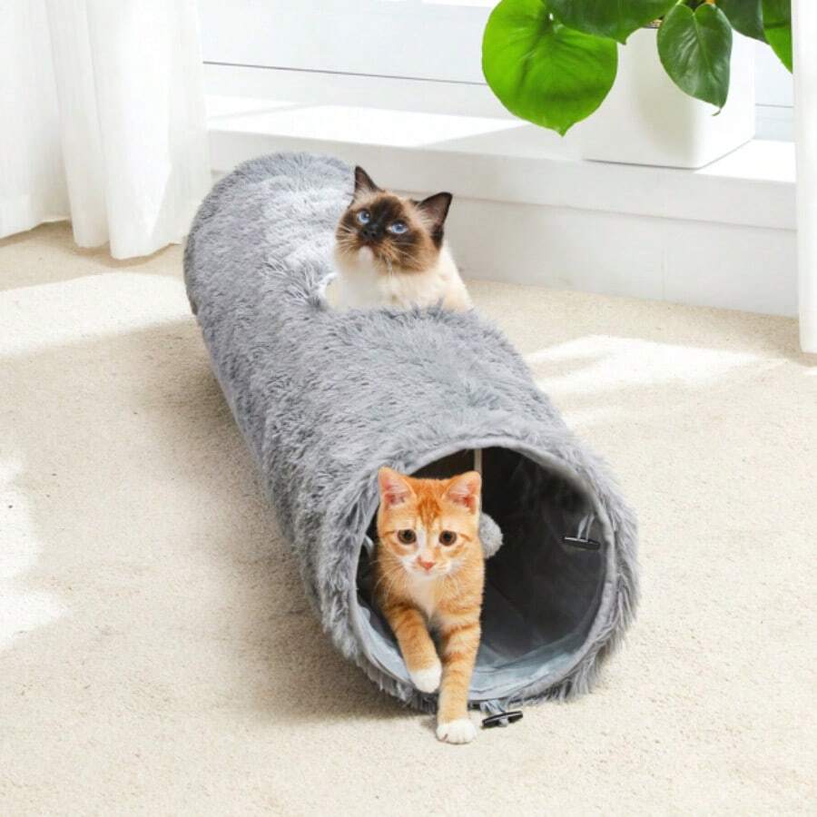 Large Cat Tunnel, 44.9 Inches Long Collapsible Cat Tube 9.8 Inches In ...