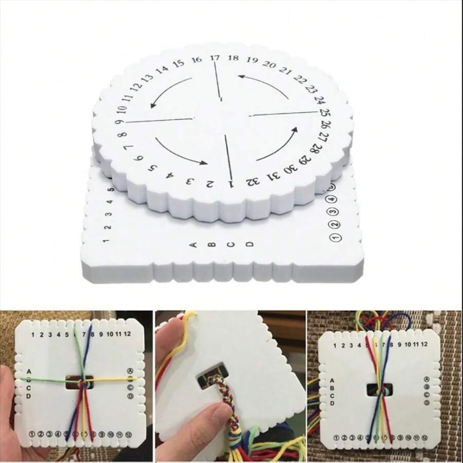 4Size Round&Square Bracelet Knitting Kumihimo Disc Disk Tray Braided ...