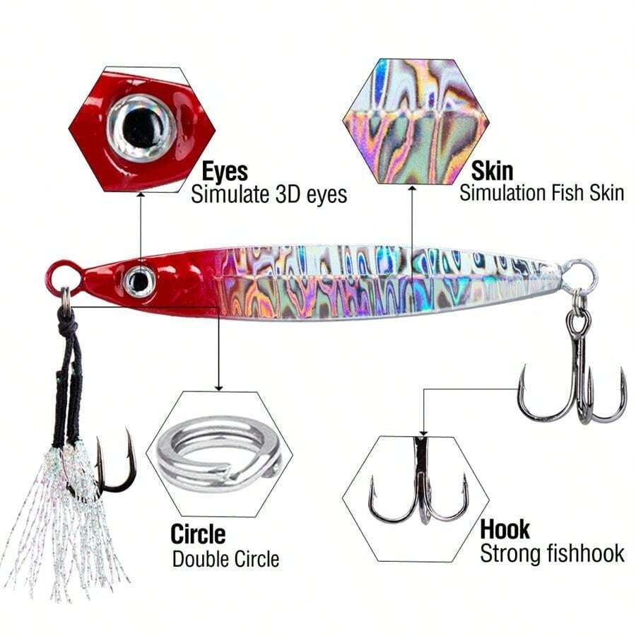 Jigs de pesca de cucharilla metálica dura de 10-60g para agua salada ...