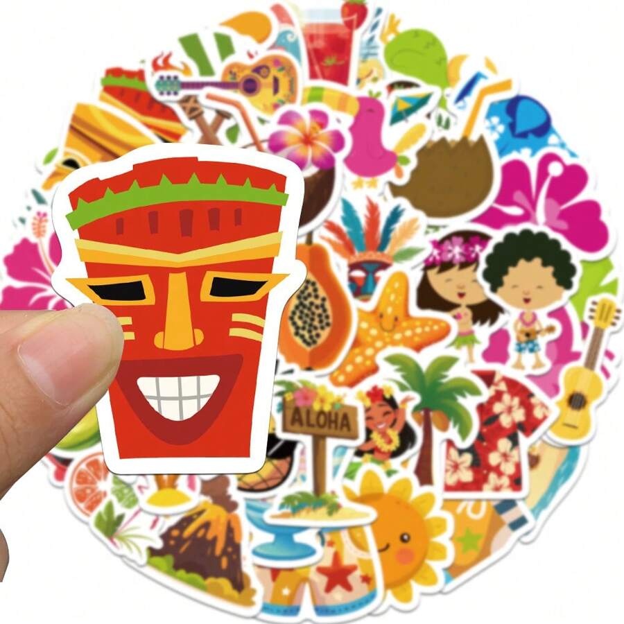 50 pièces Stickers d'été Stickers de plage Stickers tropicaux Stickers ...