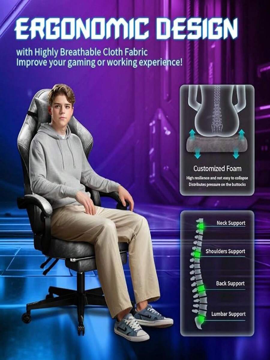 SITMOD SITMOD Gaming Chair, Reclining Computer Chair With Footrest And ...