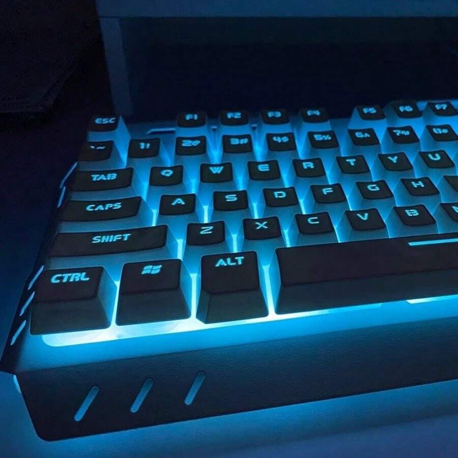 EWEADN GX80Z Mechanical Feel Gaming Keyboard, 104Keys Wired All-Metal ...