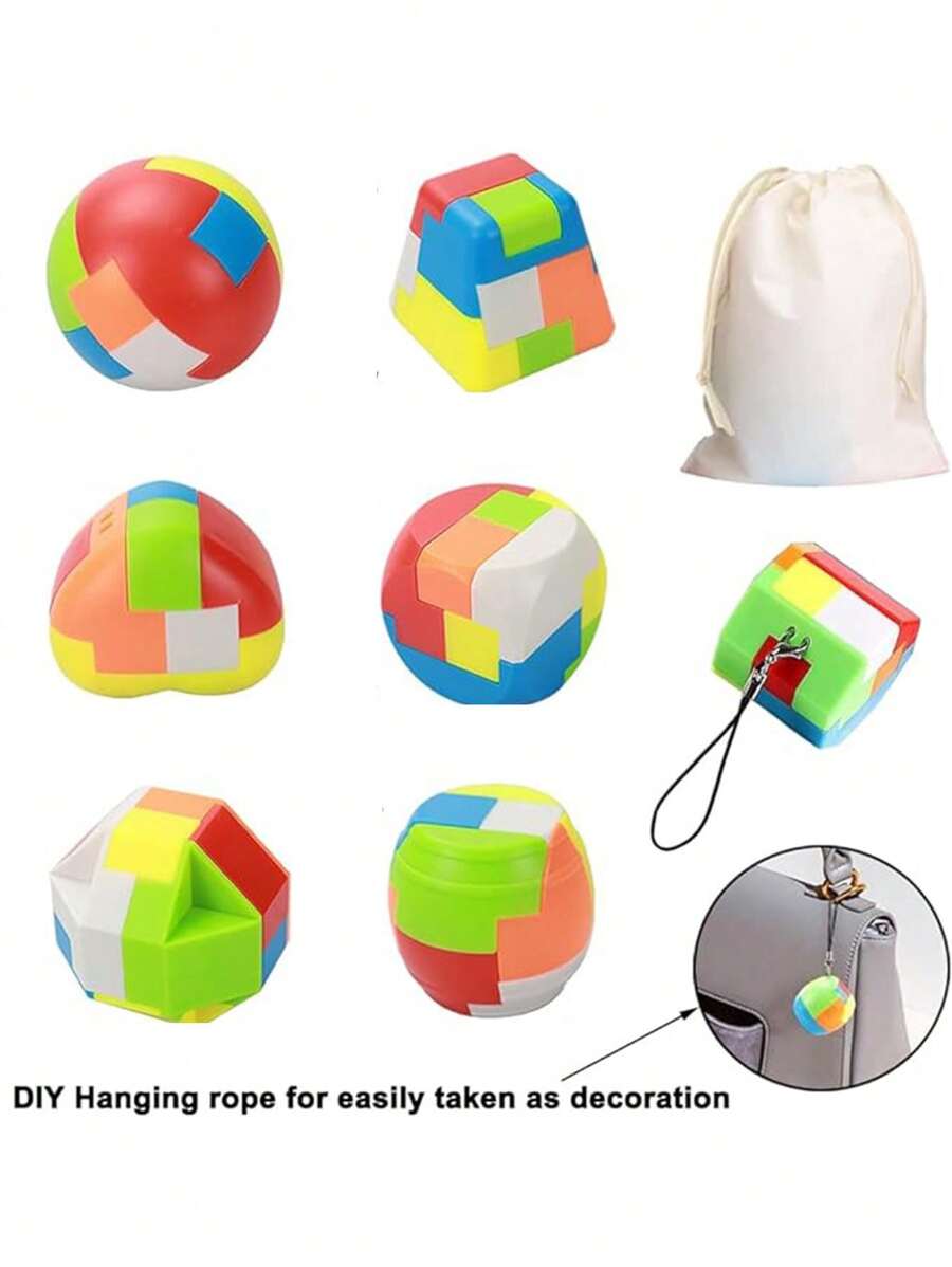 Brain Teasers Metal And Wooden IQ Toys Puzzle Mind Game 3D Coil Cast ...