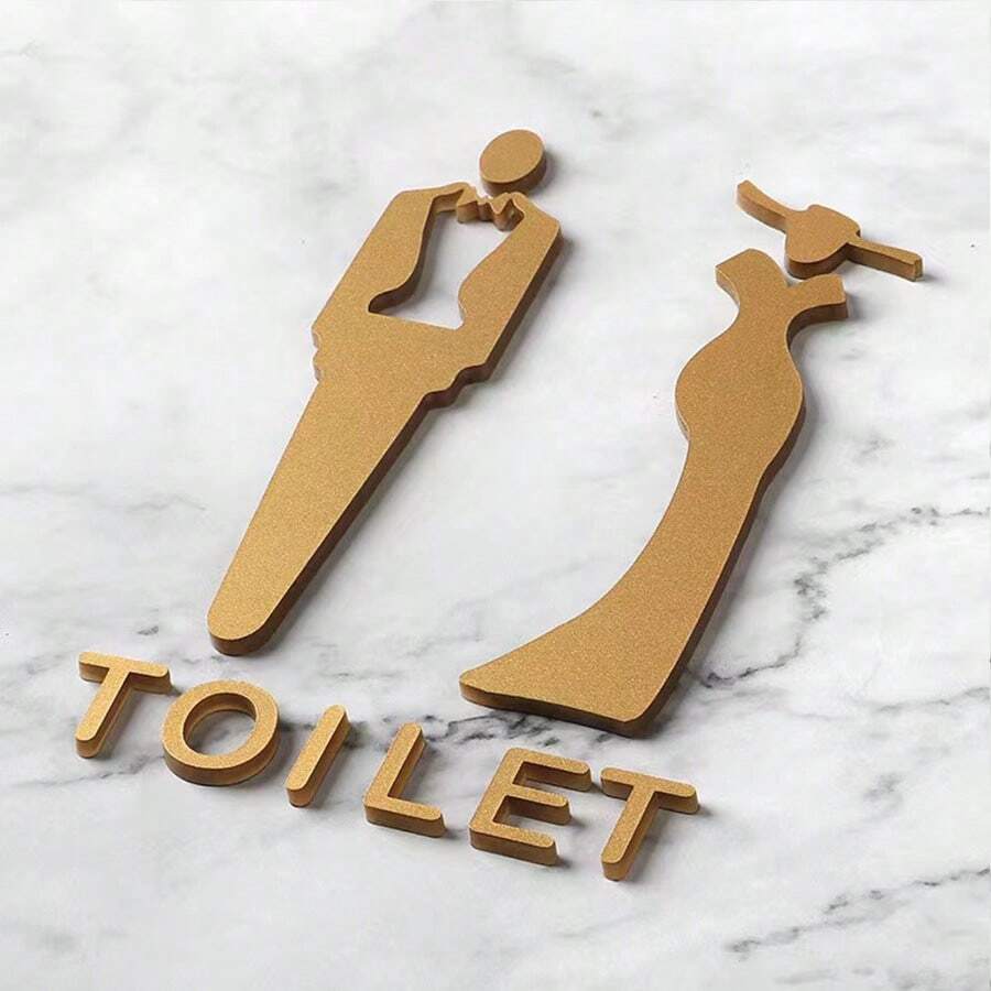 1pc Acrylic Toilet Sign With 3D Male & Female Symbols, Office & Public ...