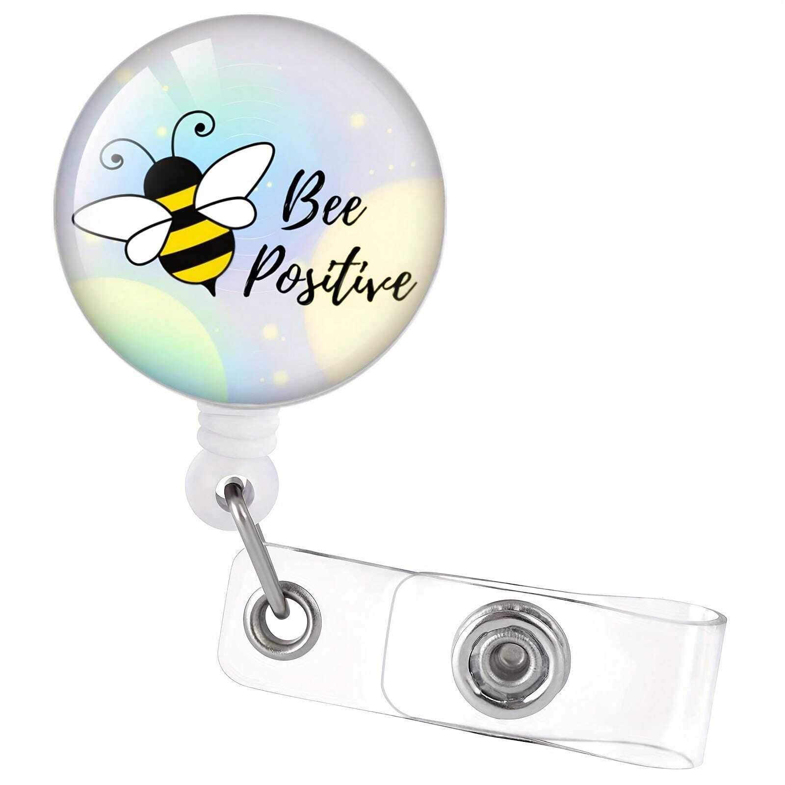 1 ชิ้น Bee Positive Retractable Badge Reel - เข้าถึงได้อย่างง่ายดาย ...